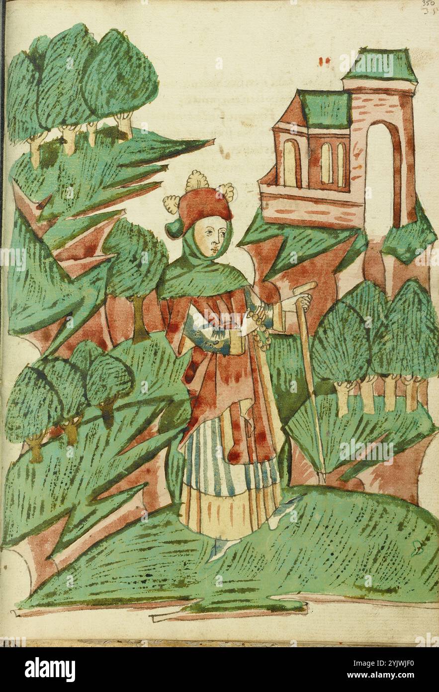 Josaphat as a Pilgrim; Barlaam und Josaphat, 1469. Illustration from ...