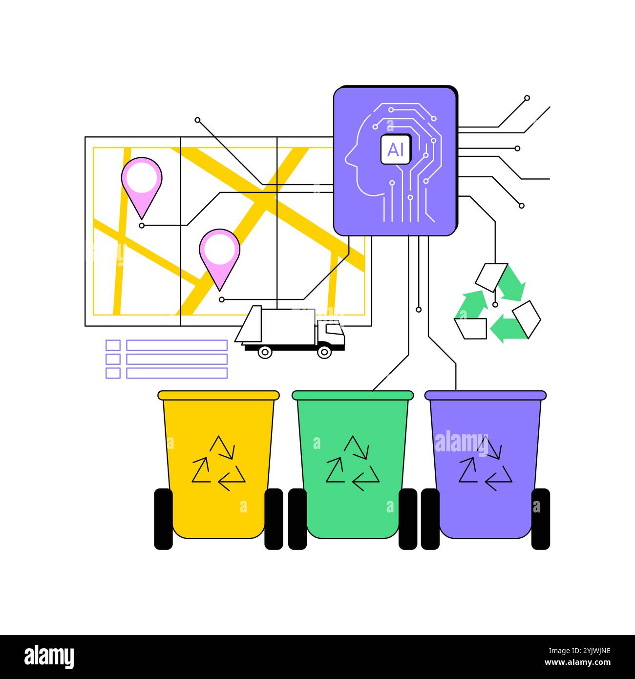 AI-Supported Waste Management abstract concept vector illustration ...