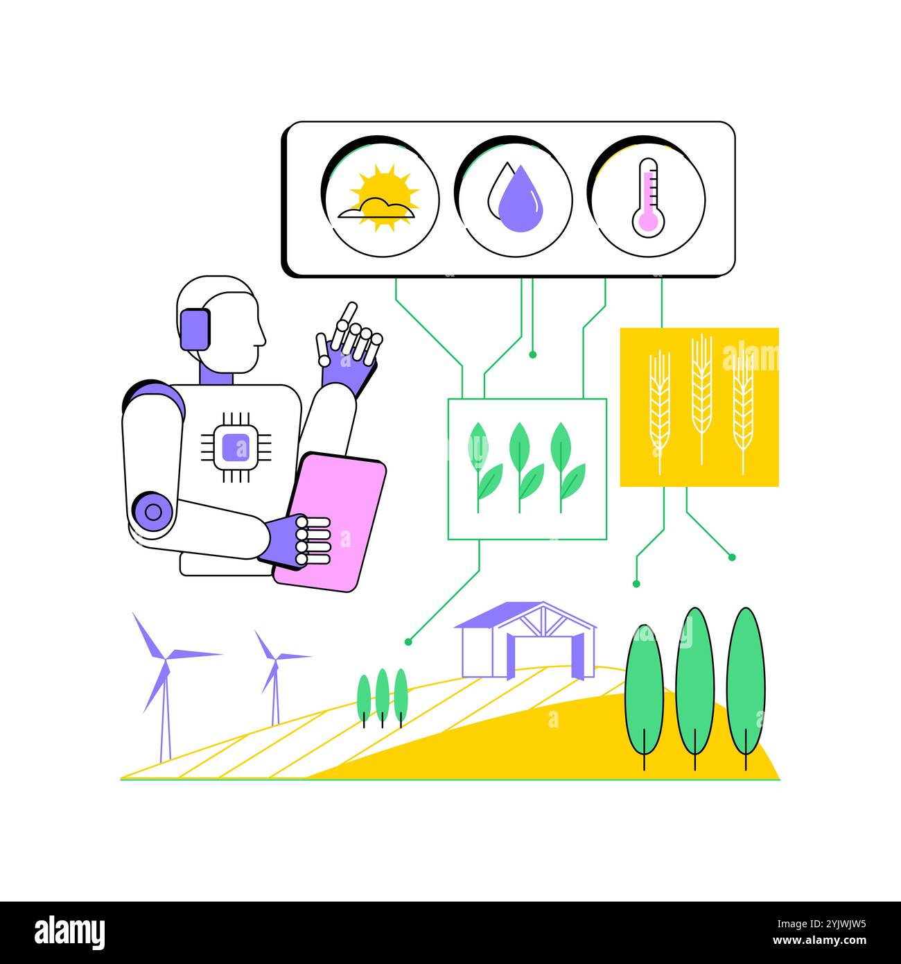 AI-Powered Agriculture Sustainability abstract concept vector ...