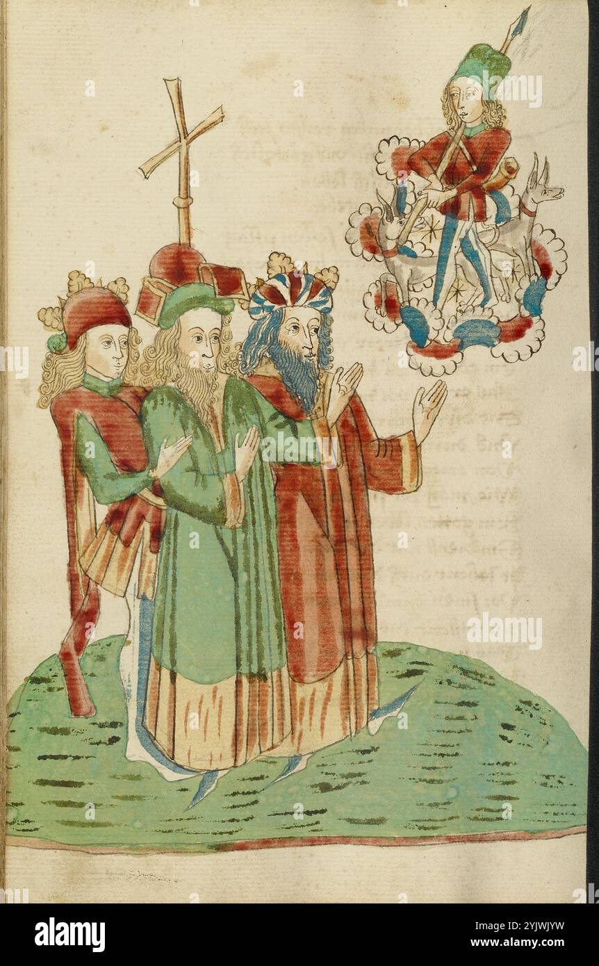 King Avenir, Josaphat, and a Pagan Scholar Behold an Image of Adonis and his Hounds; Barlaam und ...