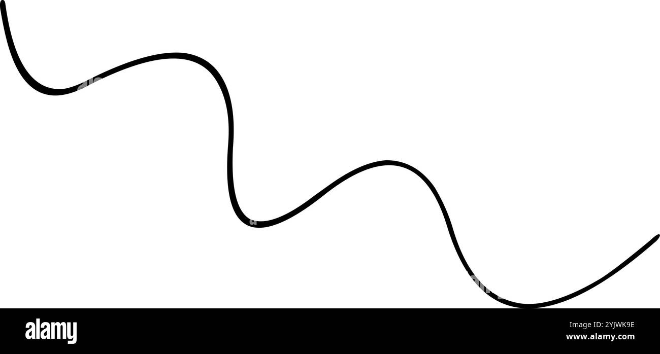 vector illustration of black curved line outline Stock Vector Image ...