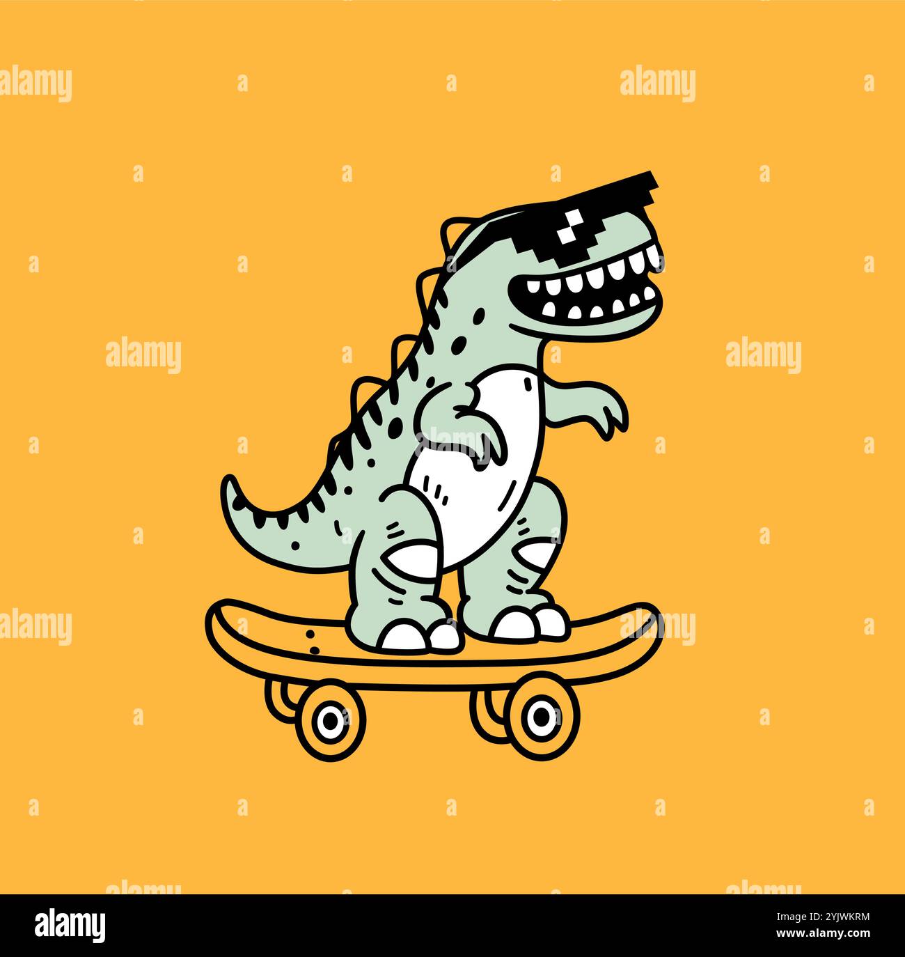 Dinosaur on skateboard Stock Vector Images - Alamy
