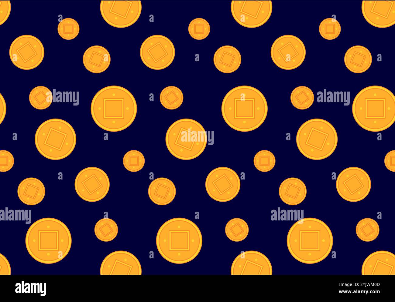 Vector illustration Flying golden chinese abstract coins with hand ...