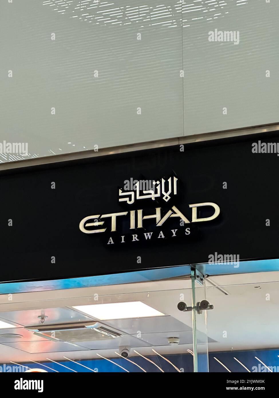 Istanbul, Turkey - April 19, 2024: Etihad Airways logo sign at airport ...