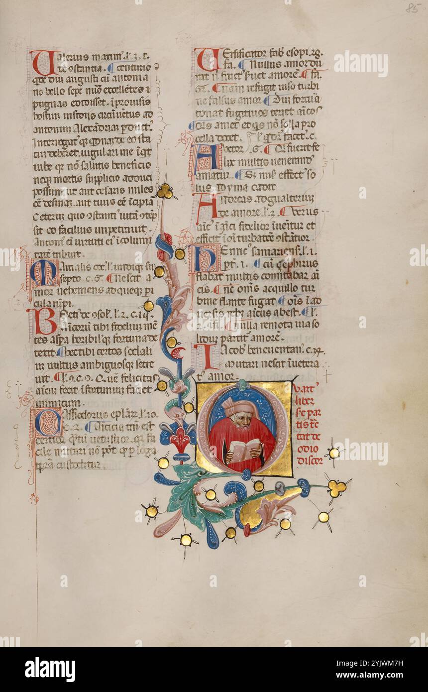 Initial Q: Bust Portrait of a Man with a Hunchback; Compendium moralium ...