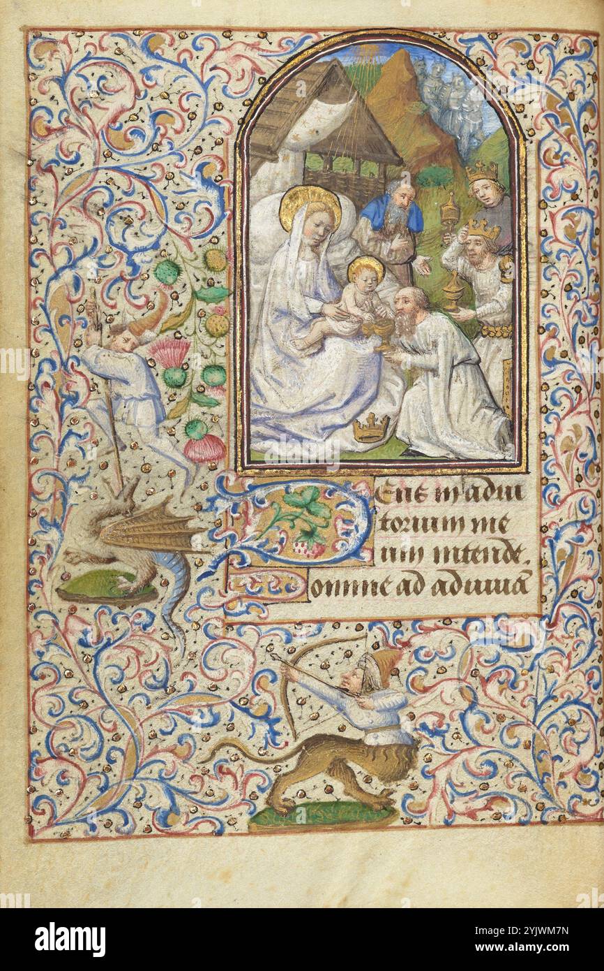 The Adoration of the Magi; Hours of Simon de Varie, 1455 Stock Photo ...