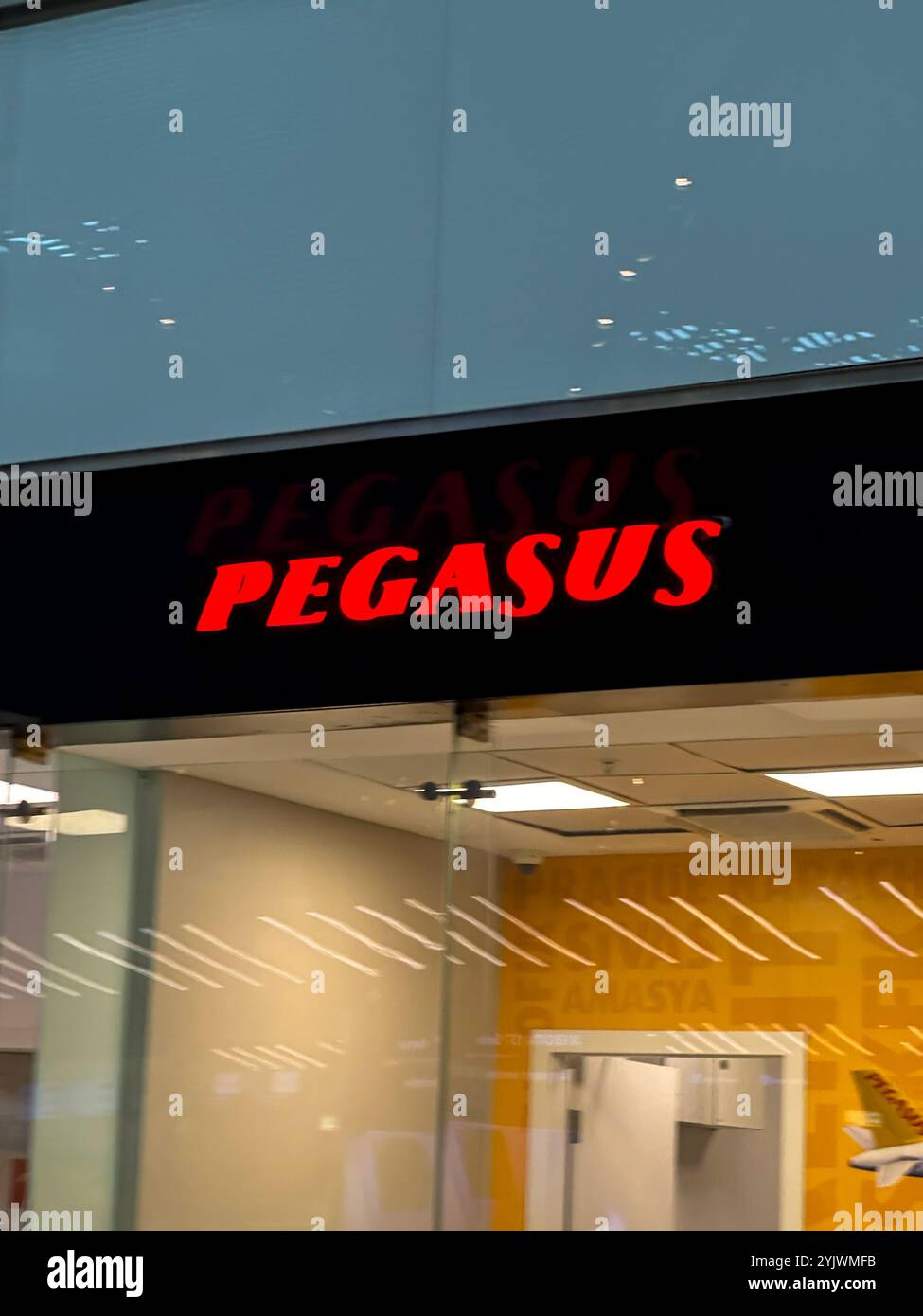 Istanbul, Turkey - April 19, 2024: Pegasus Airlines logo sign at ...