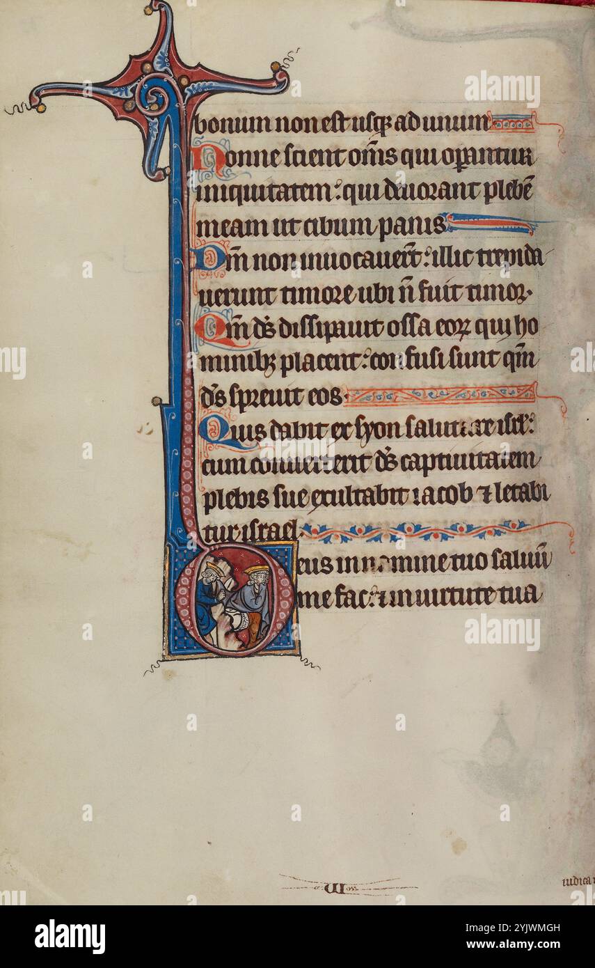Initial D: David Cutting Saul's Tunic; Bute Psalter, text and ...