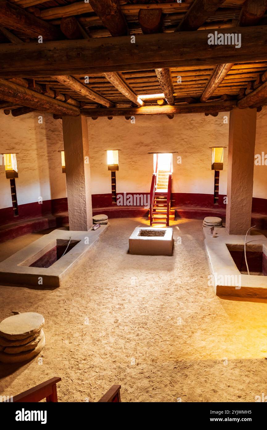 Interior of Great Kiva; reconstruced 1934; Aztec West; Aztek Ruins ...