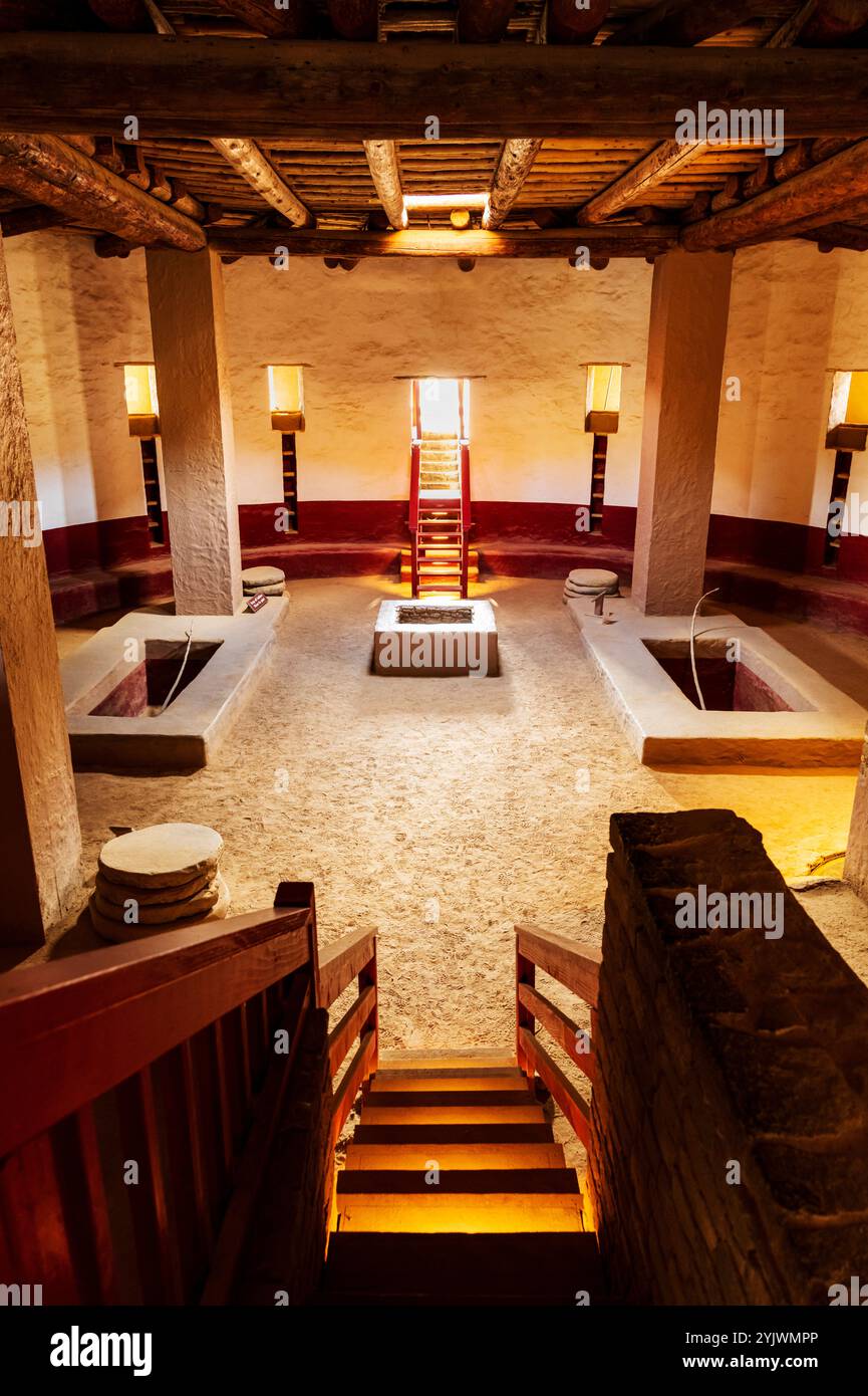 Interior of Great Kiva; reconstruced 1934; Aztec West; Aztek Ruins ...