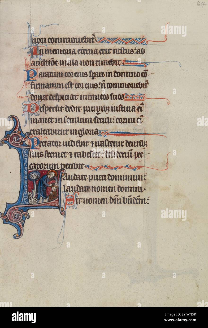 Initial L: Samuel Crowning David; Bute Psalter, text and illumination ...