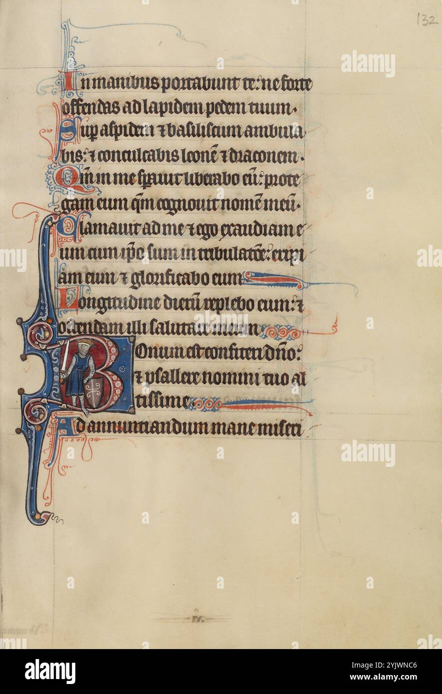 Initial B: David as a Knight; Bute Psalter, text and illumination about ...
