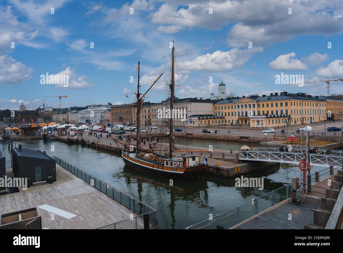 Helsinki City Center with Historic Ship and Helsinki Cathedral Stock ...