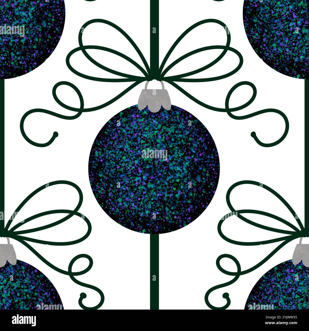 Christmas tree balls seamless winter toys pattern for wrapping paper ...