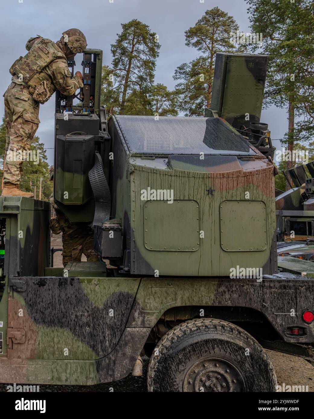 A Soldier from 1st Battalion, 57th Air Defense Artillery conducts ...
