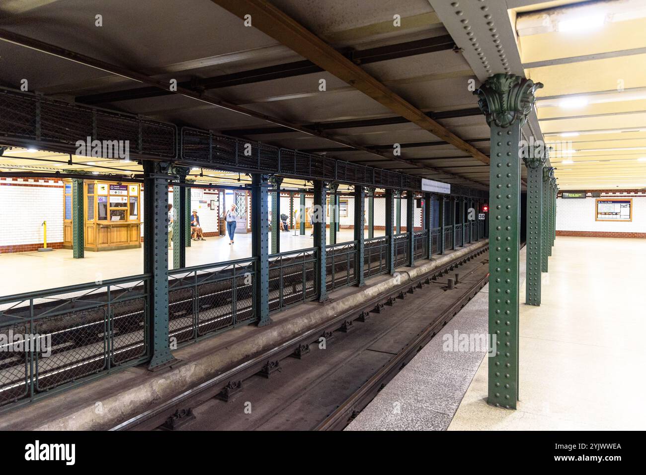 The rail and platforms in the Hosok tere station of the millennium ...