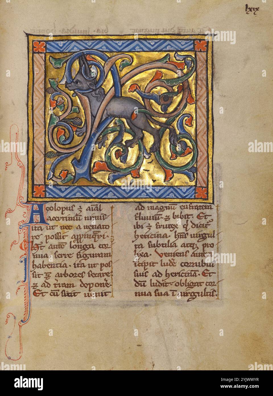 An Antelope with its Horns Entangled in a Bush; Bestiary, about 1270 ...