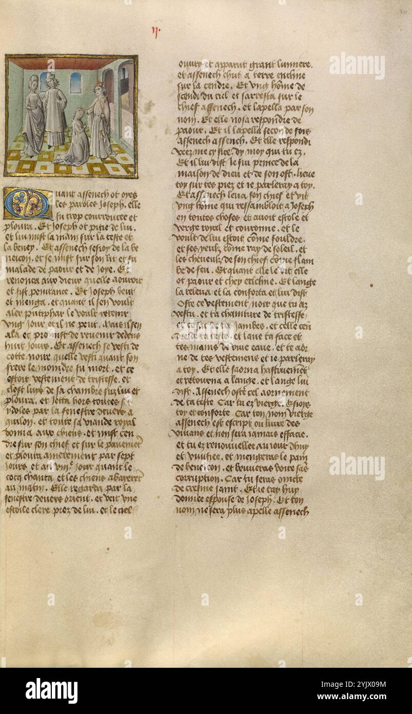 The Repentance of Aseneth; Miroir Historial, about 1475 Stock Photo - Alamy