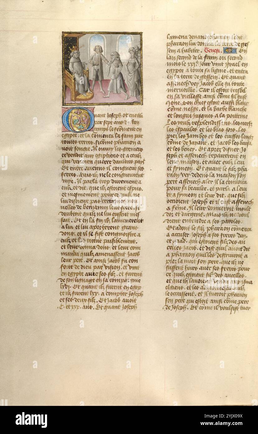 Joseph Leading his Father Jacob before Pharaoh; Miroir Historial, about ...