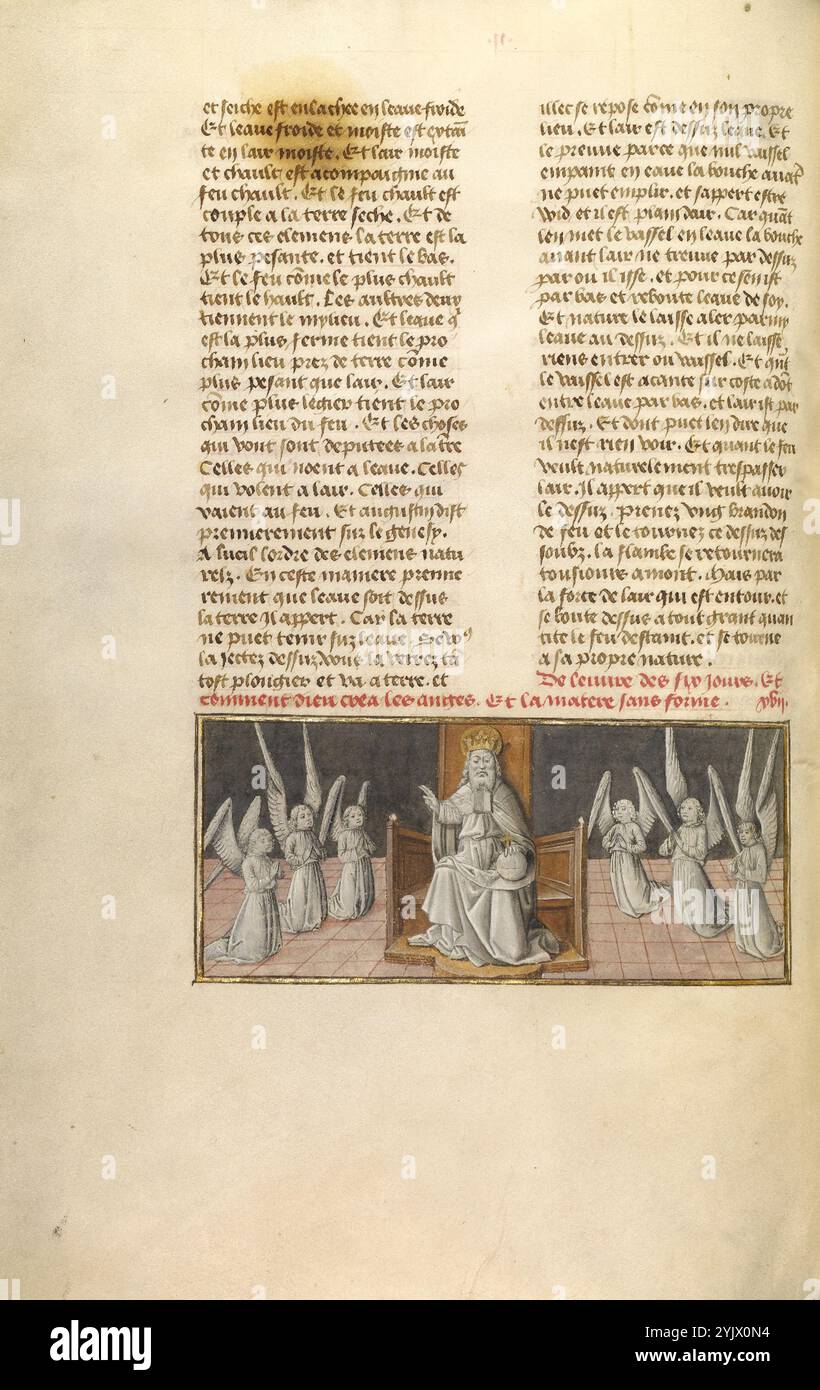 God the Father with Adoring Angels; Miroir Historial, about 1475 Stock ...