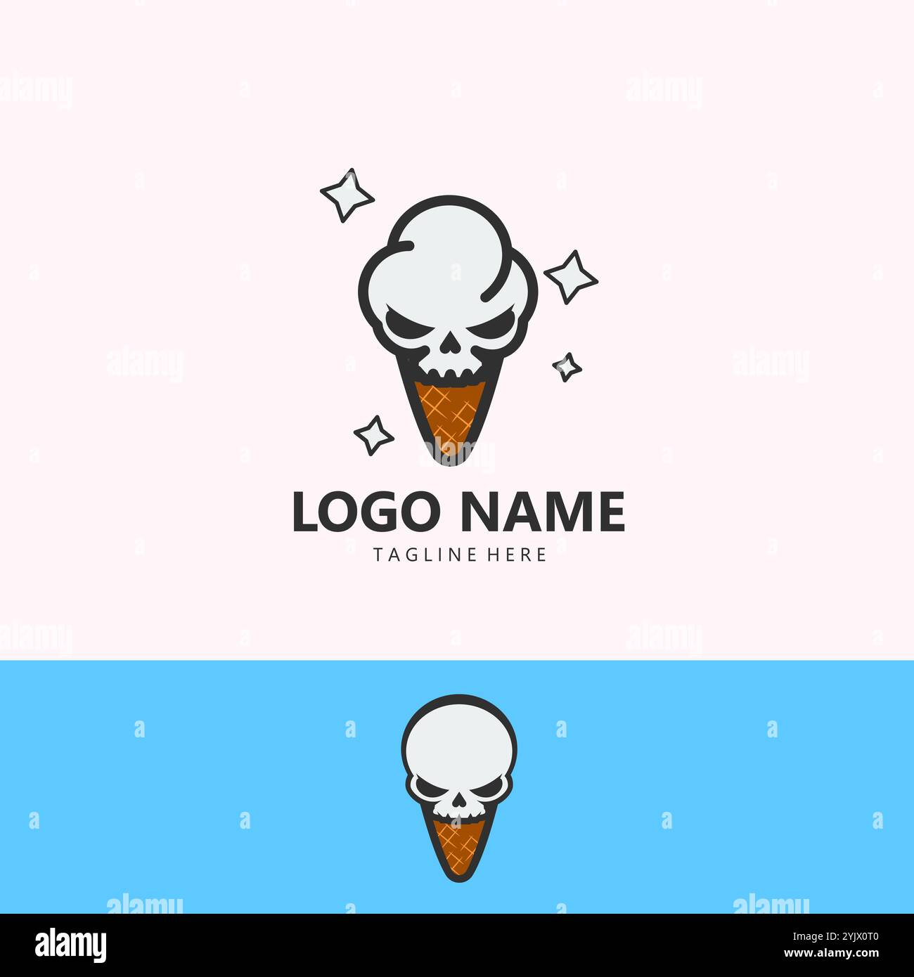 skull ice cream logo design vector Stock Vector Image & Art - Alamy