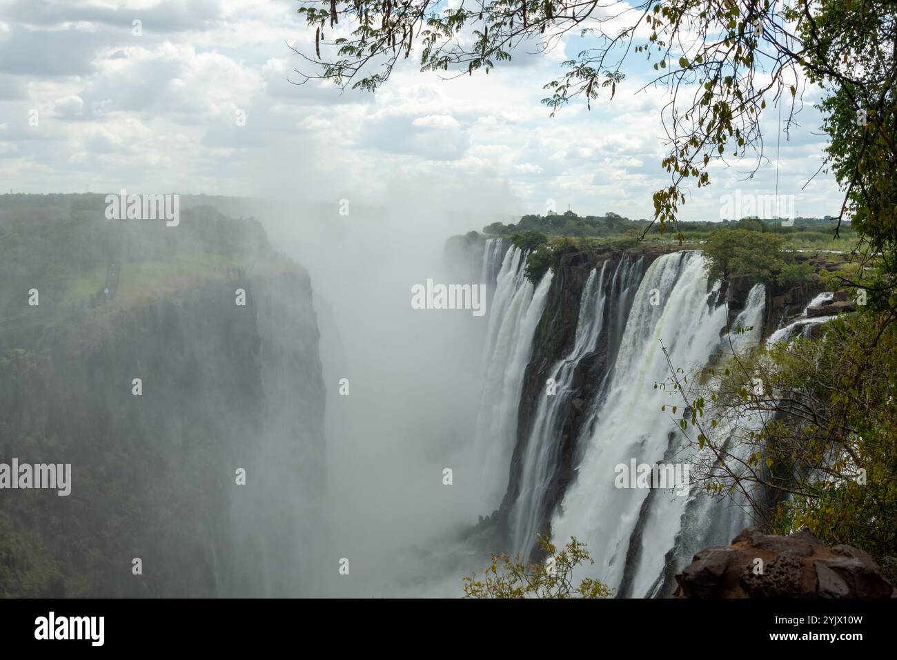 The beautiful Victoria Falls, a waterfall on the Zambezi River, a ...