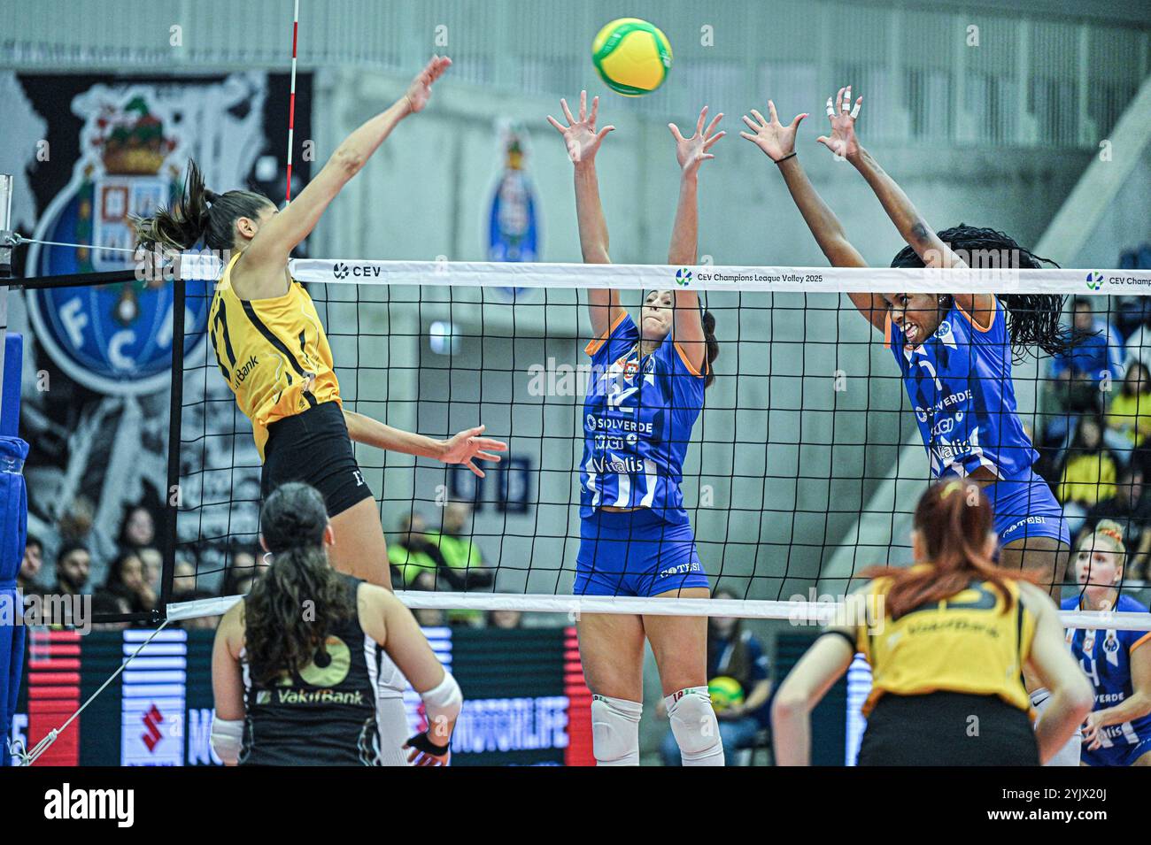 Porto, Portugal. 12th Nov, 2024. Porto, 12/11/2024-The FC Porto women's volleyball team hosted ...