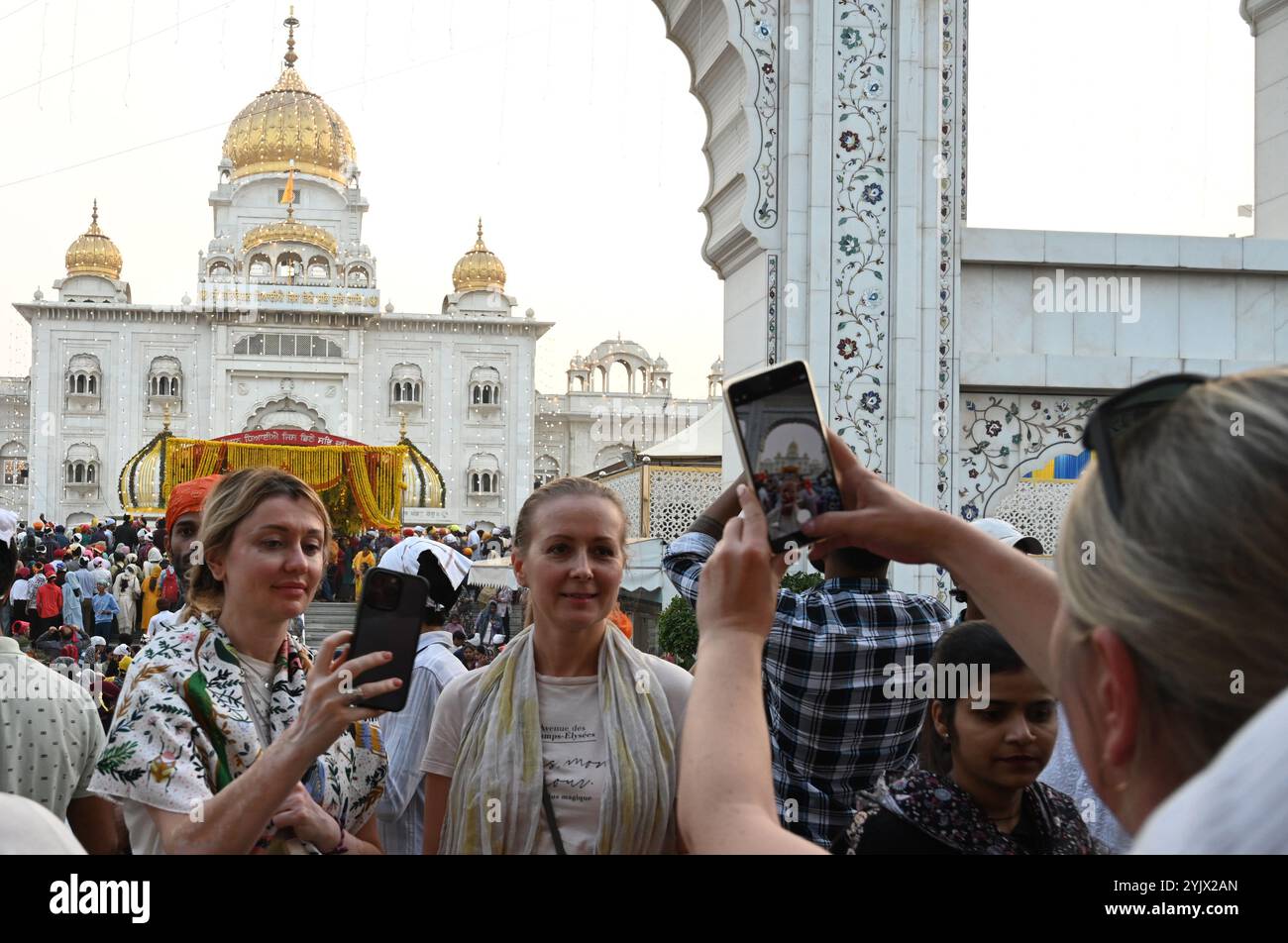 NEW DELHI, INDIA - NOVEMBER 15: Devotees visit Bangla Sahib Gurudwara on the occasion of ...