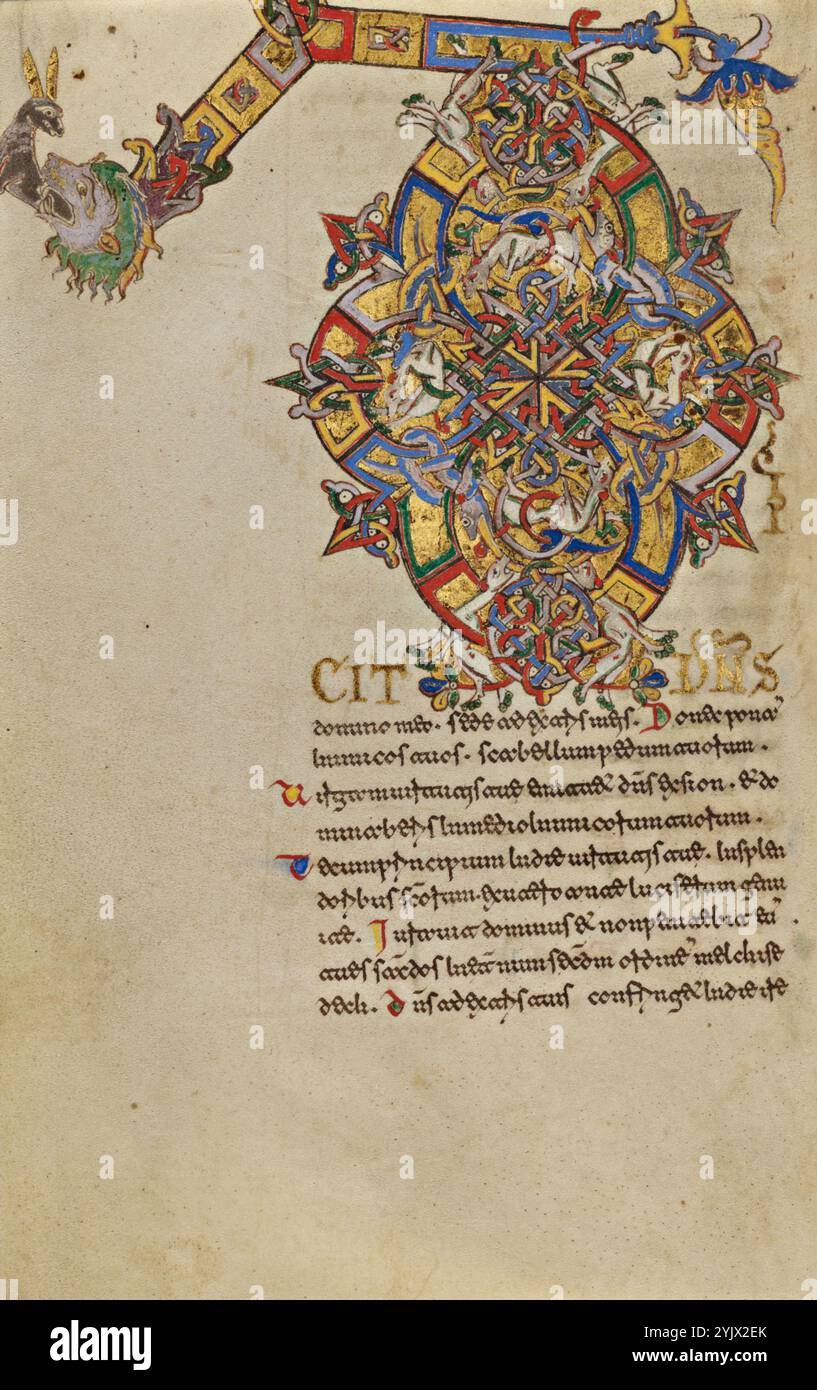 Inhabited Initial D; Breviary, 1153 Stock Photo - Alamy