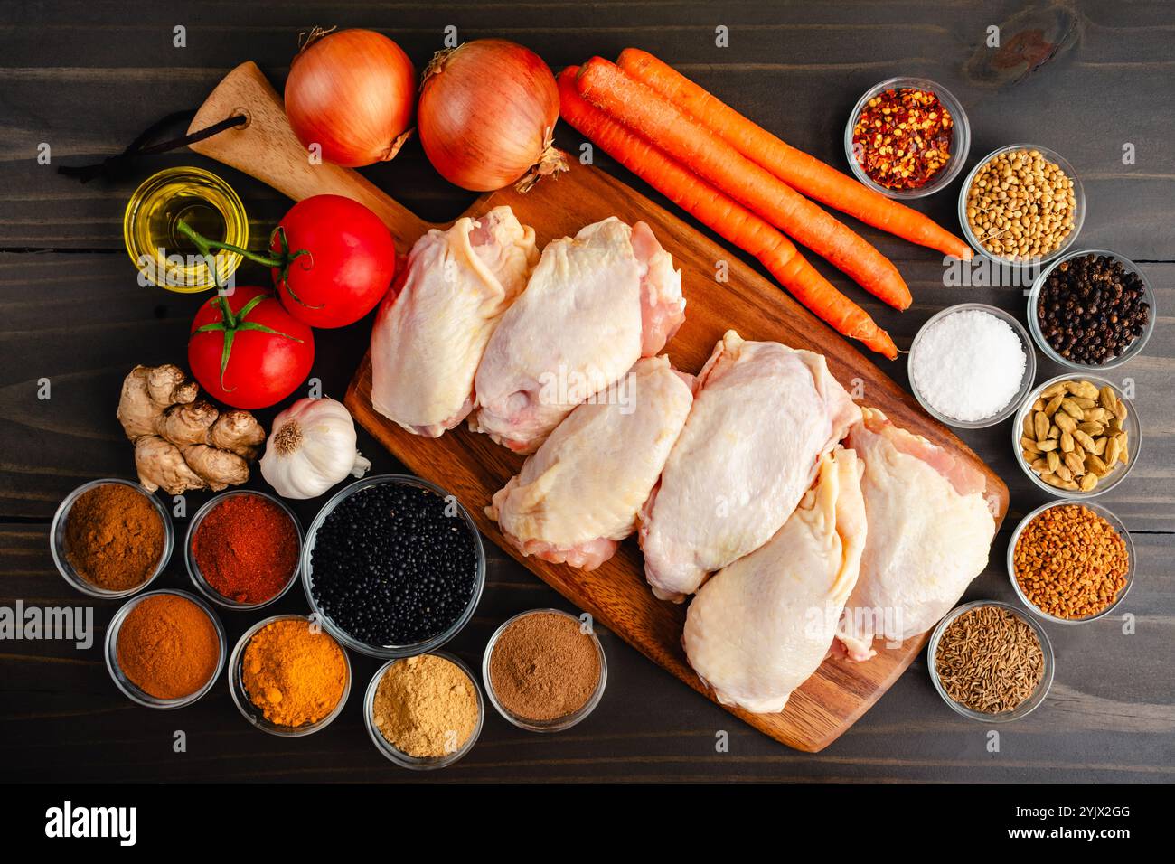 Berbere Chicken with Ethiopian Lentils Ingredients: Raw chicken thighs ...