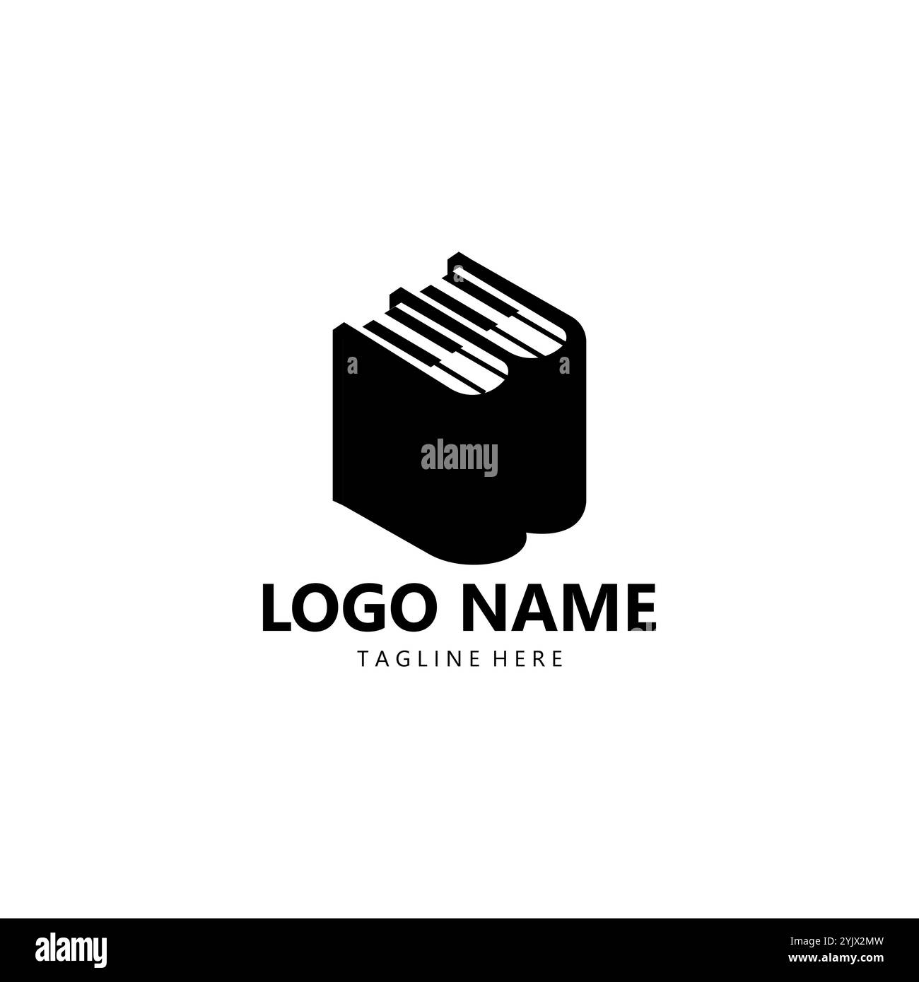 Book logo vector design Black and White Stock Photos & Images - Alamy