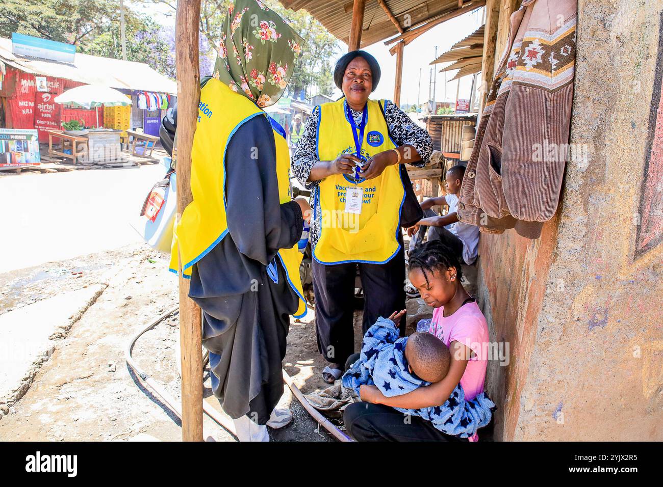A community health worker seen marking a Childs finger after an oral ...