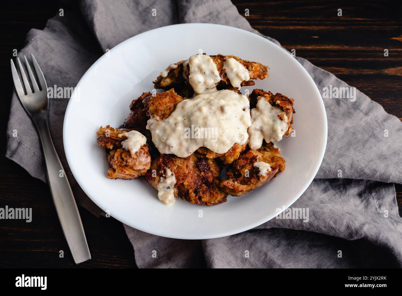 Southern Fried Chicken Livers with White Gravy: Breaded and fried ...