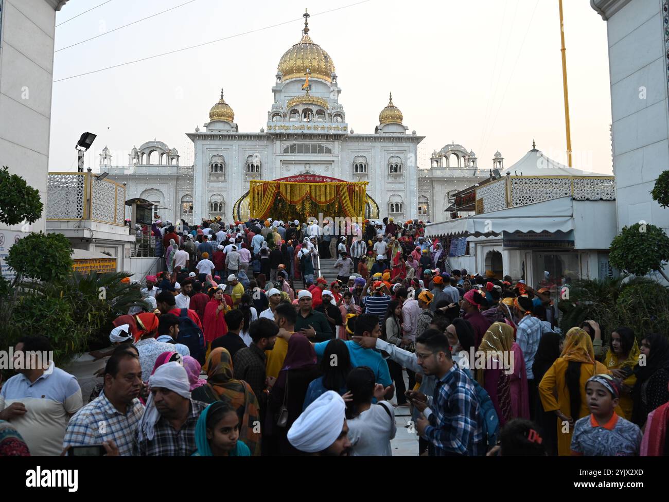 NEW DELHI, INDIA - NOVEMBER 15: Devotees visit Bangla Sahib Gurudwara on the occasion of ...