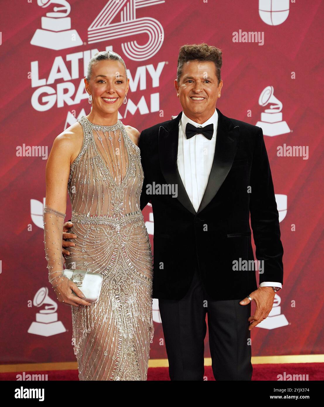Miami, USA. 14th Oct, 2024. Carlos Vives, Claudia Elena Vásquez attends ...