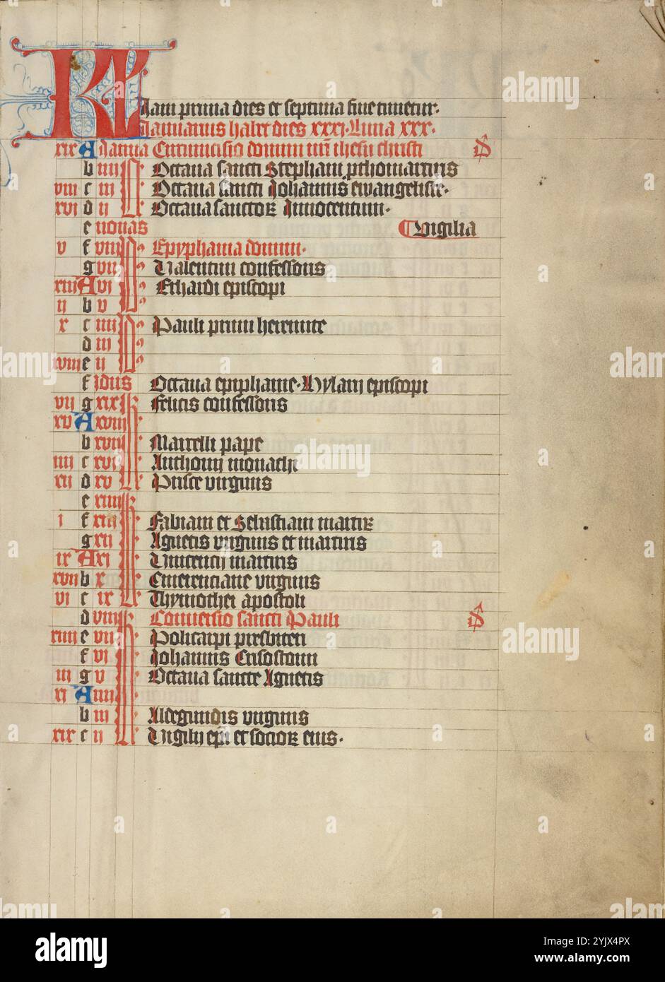 Calendar Page; Collegium Ducale, about 1420-1430 Stock Photo - Alamy