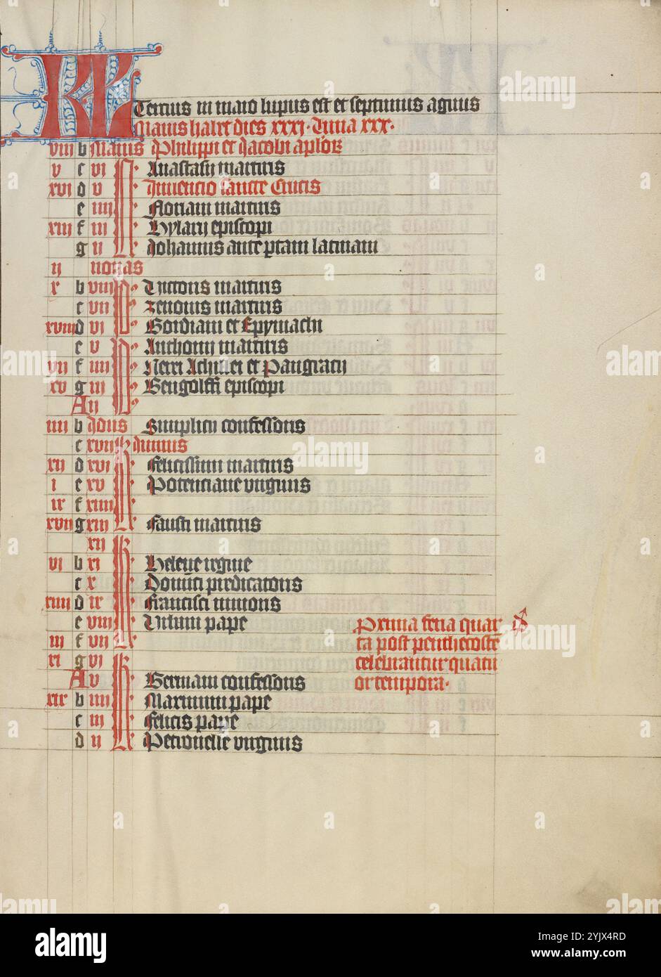Calendar Page; Collegium Ducale, about 1420-1430 Stock Photo - Alamy