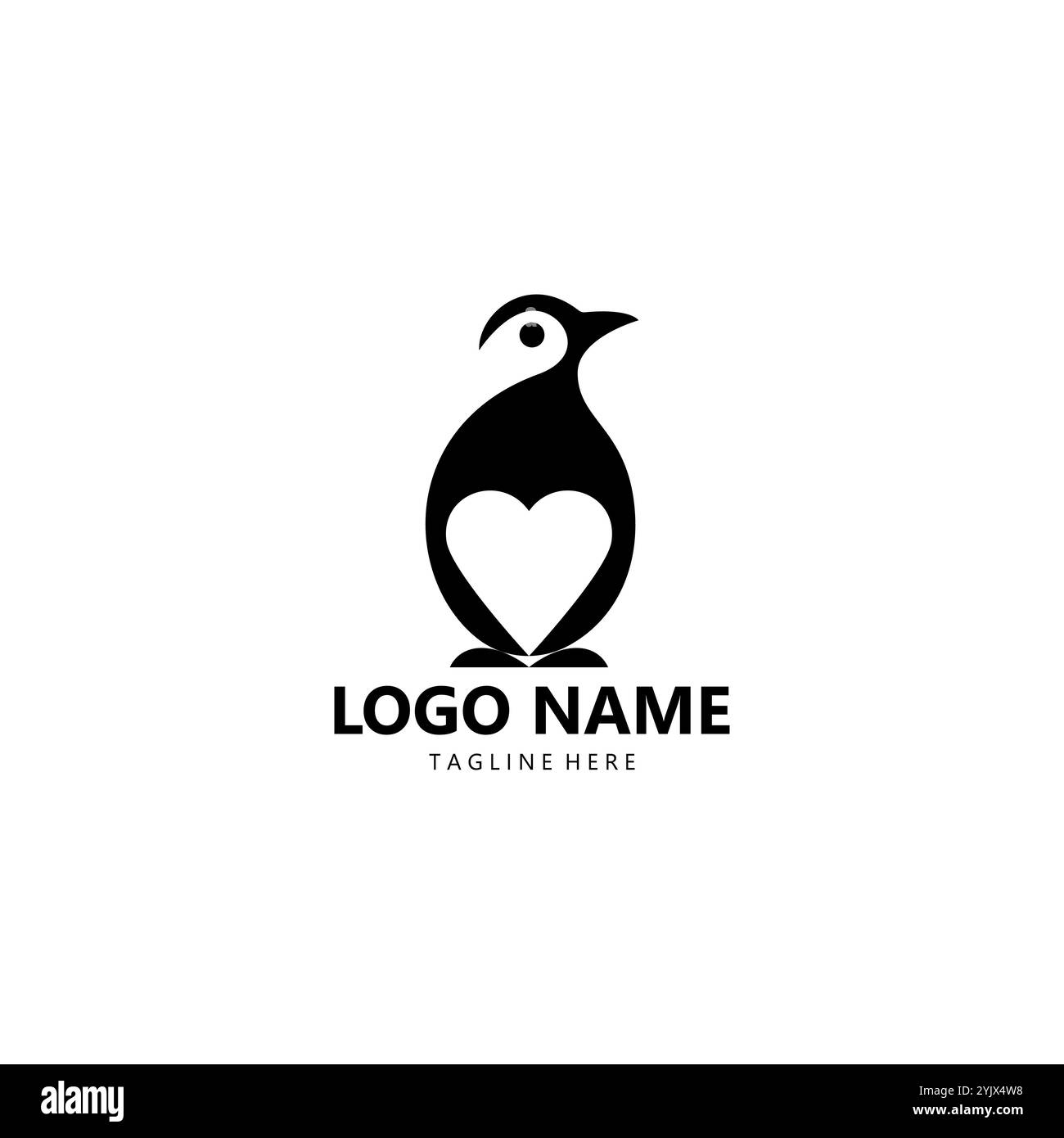 love penguin logo design vector Stock Vector Image & Art - Alamy
