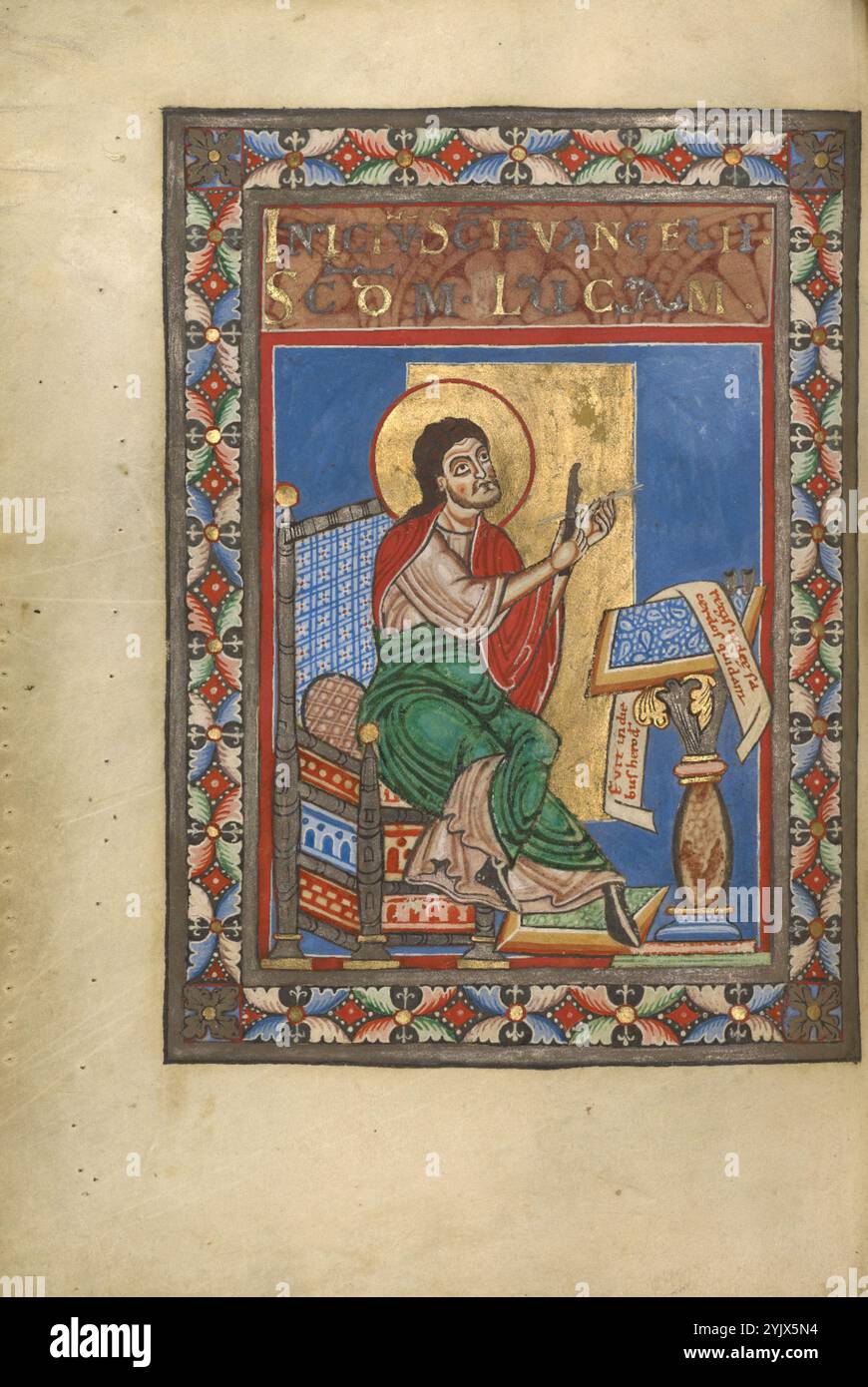 Saint Luke; Gospel Book, about 1120-1140. Additional Info:The heading ...