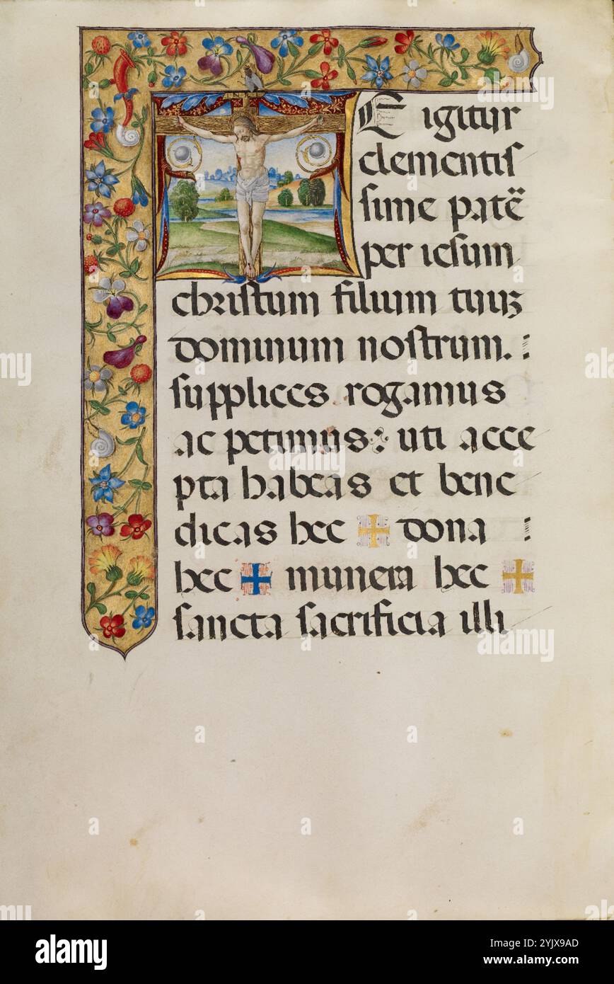 Initial T: The Crucifixion, about 1520 Stock Photo - Alamy