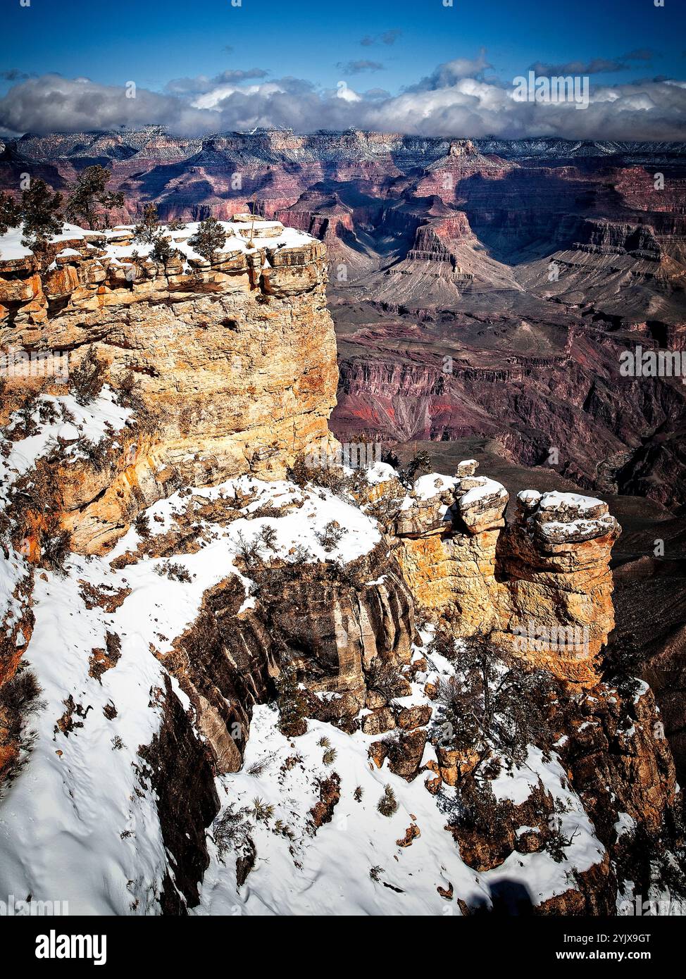 Mather Point, located on the South Rim of the Grand Canyon in Arizona ...