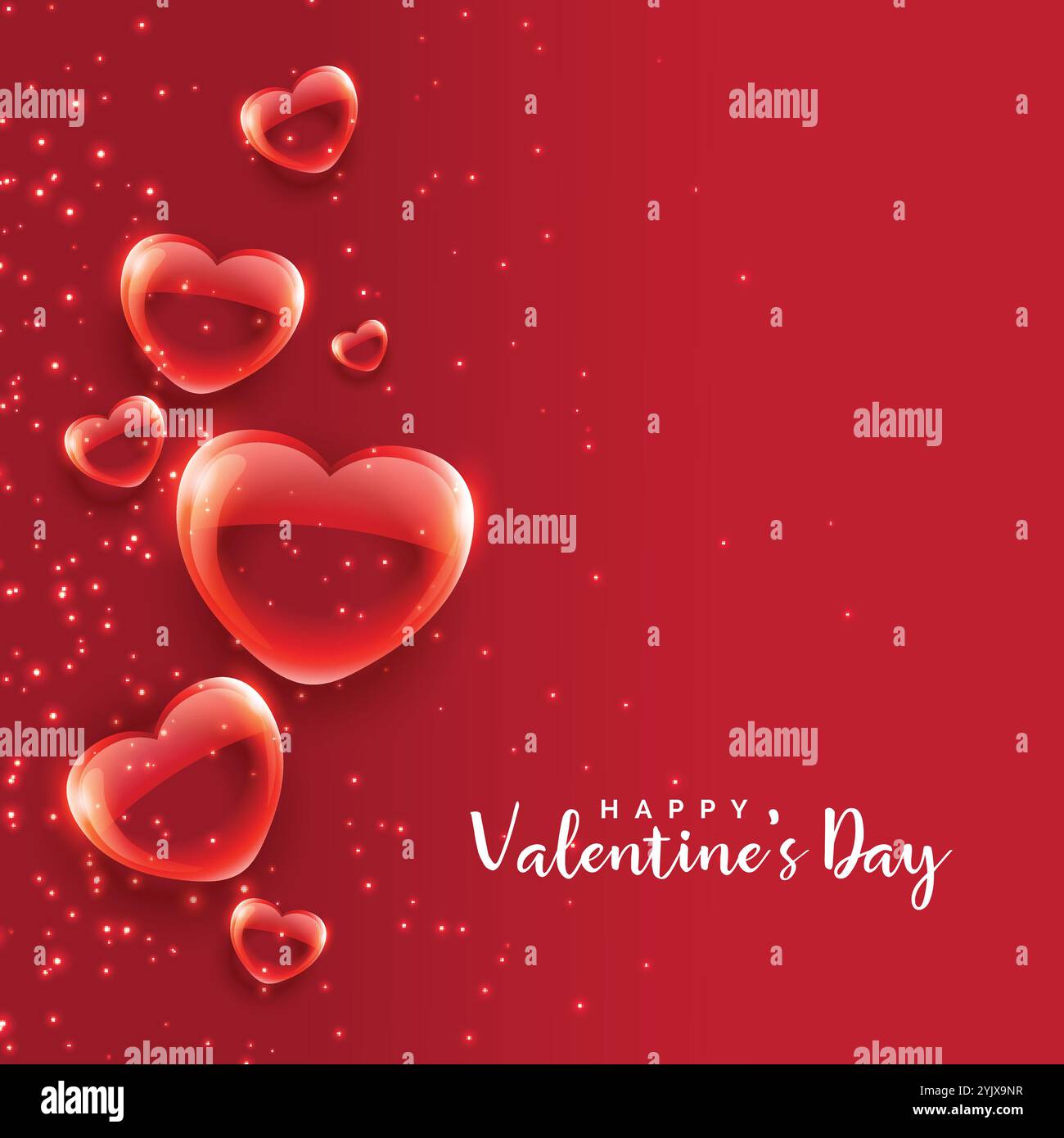 red bubble hearts floating valentines day background Stock Vector Image ...