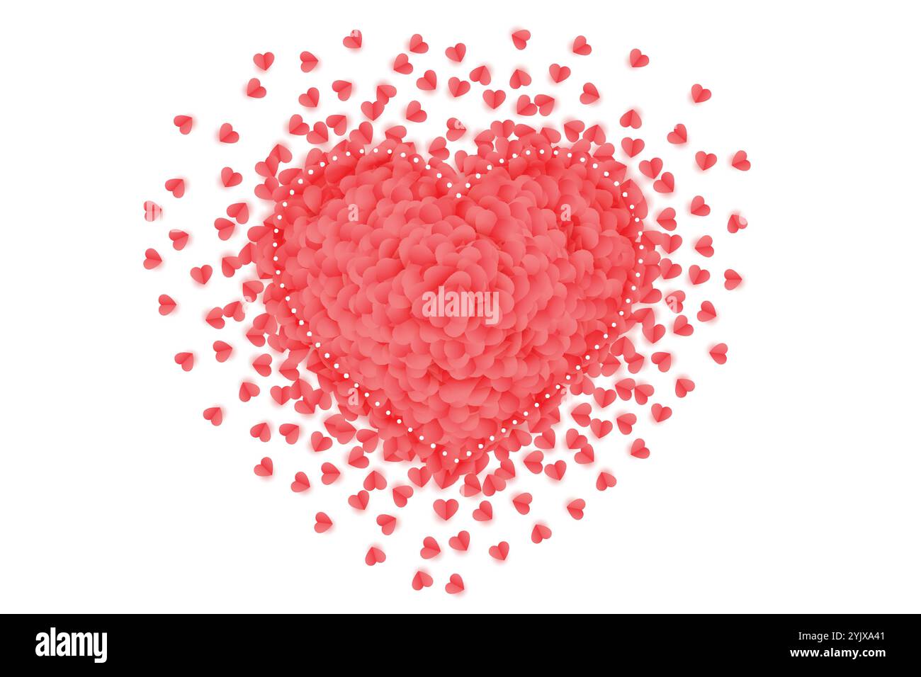beautiful hearts spreading on white background Stock Vector Image & Art ...