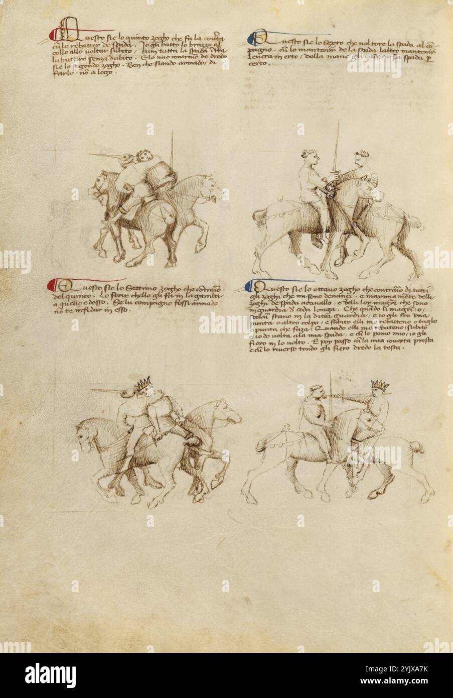 Equestrian Combat with Sword, about 1410. Fiore dei Liberi's "Fior di ...