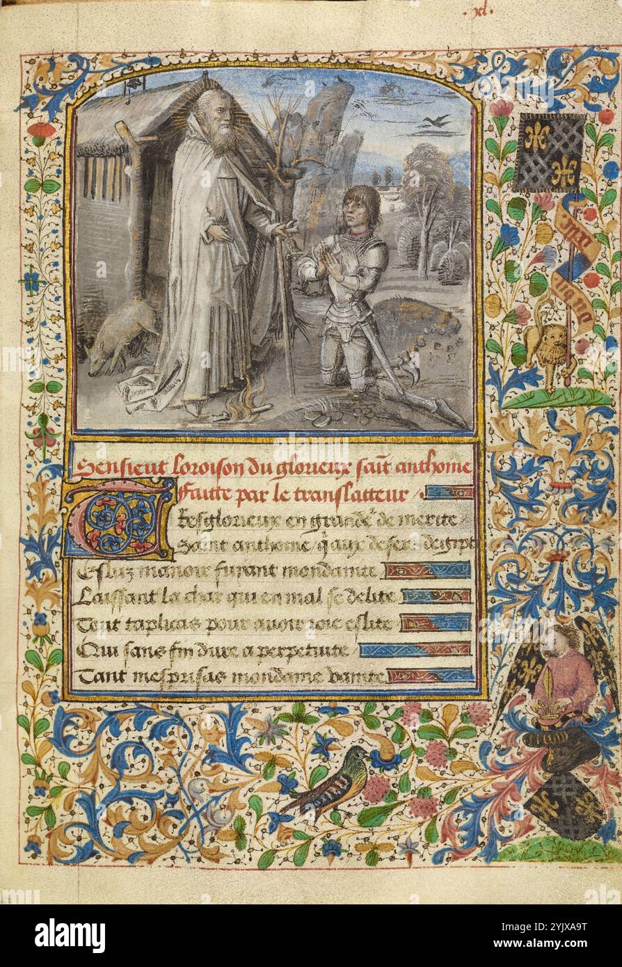 A Young Knight in Armour Kneeling in Prayer before Saint Anthony, about ...