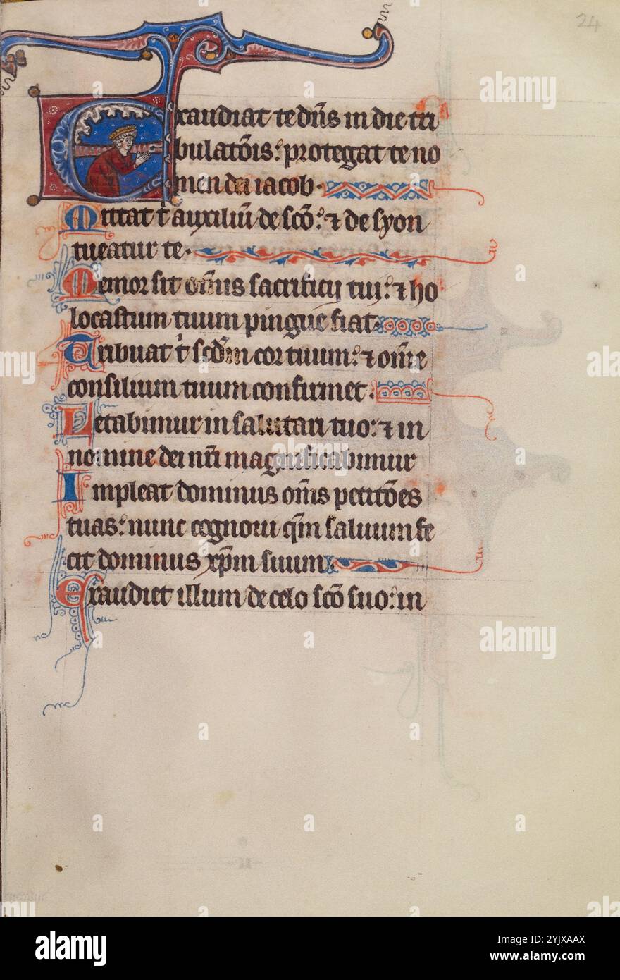 Initial E: David Praying; Bute Psalter, text and illumination about ...