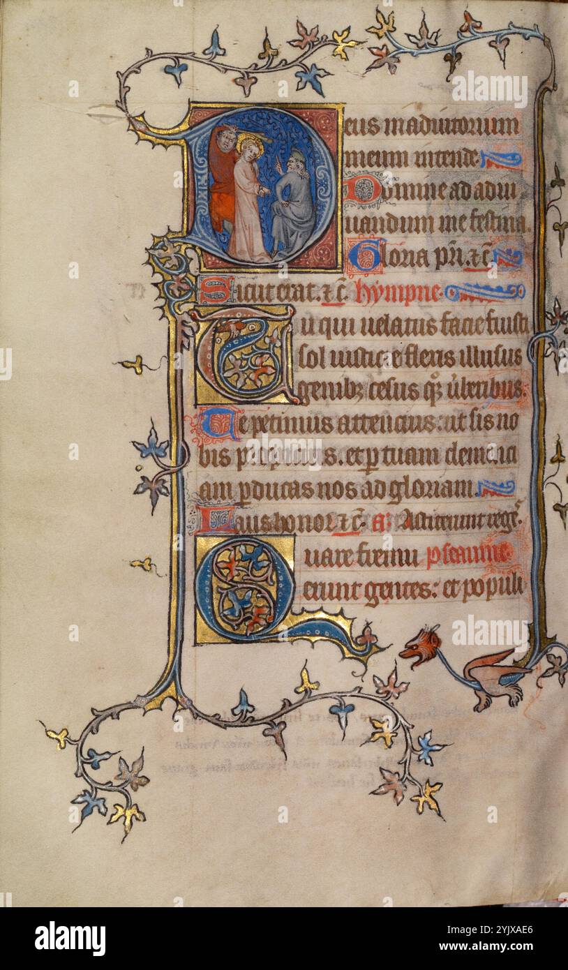 Initial D: Christ before Annas; Bute Psalter, text and illumination ...