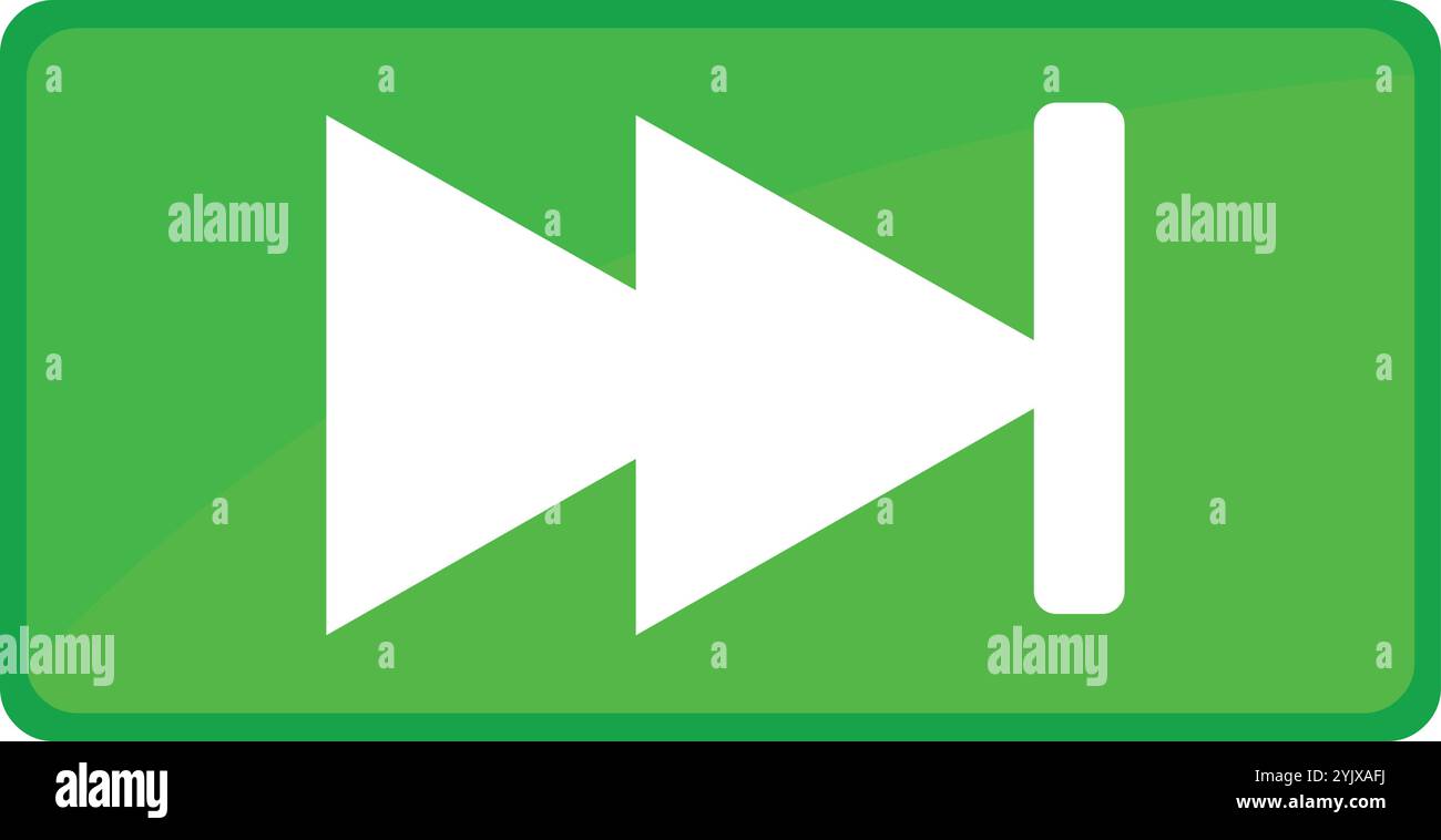 vector illustration green and white icon forward button Stock Vector ...