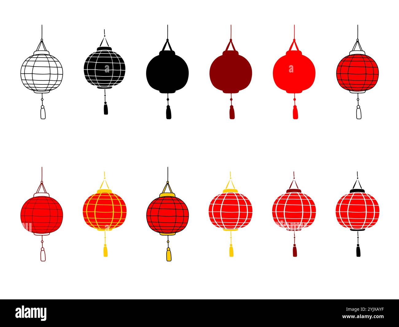 Red chinese lanterns in Cut Out Stock Images & Pictures - Alamy