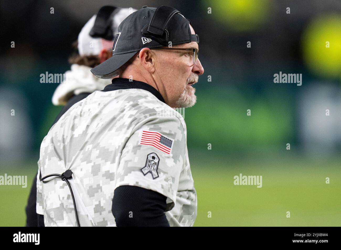 Washington Commanders head coach Dan Quinn looks on during the NFL ...